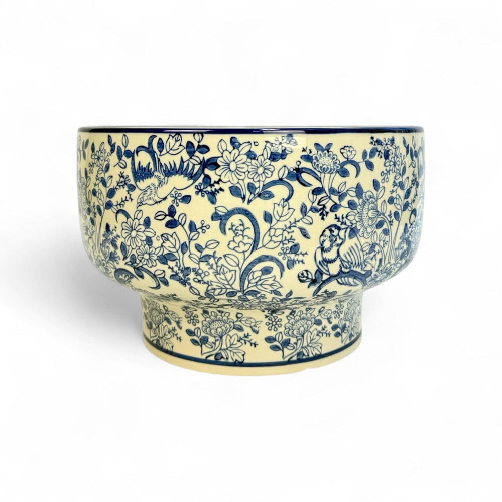 Ceramic Bowl White with Blue Motif – Large | Floristika – Floristika.com.my