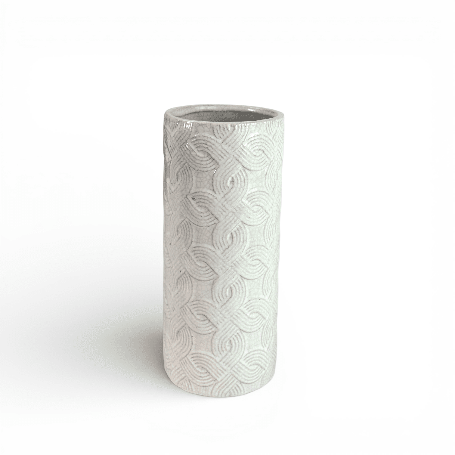White Ceramic Pot with Knot Design | Decorative Plant Pot – Floristika